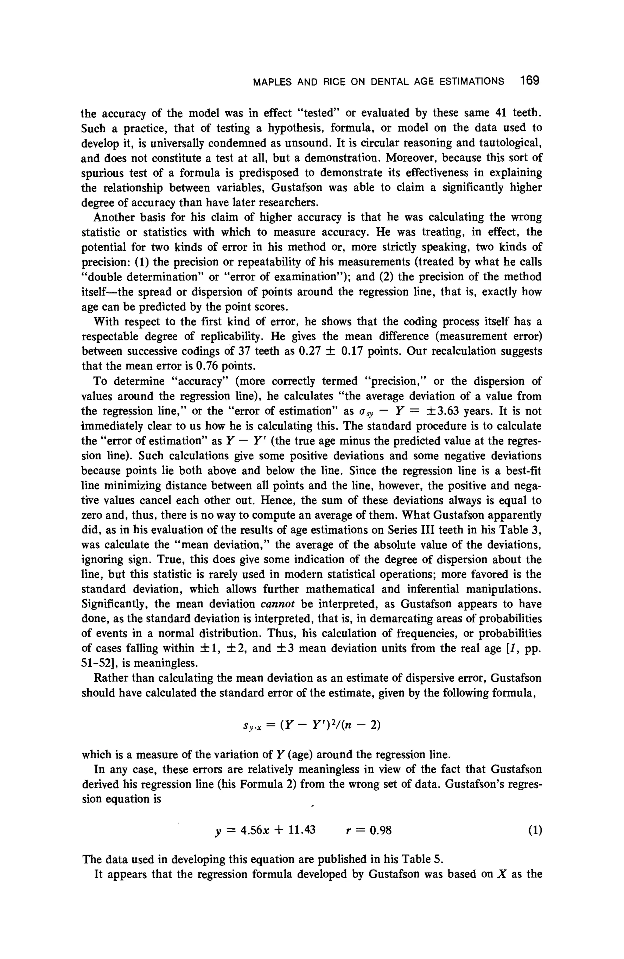 Some Difficulties in the Gustafson Dental Age Estimations | PDF