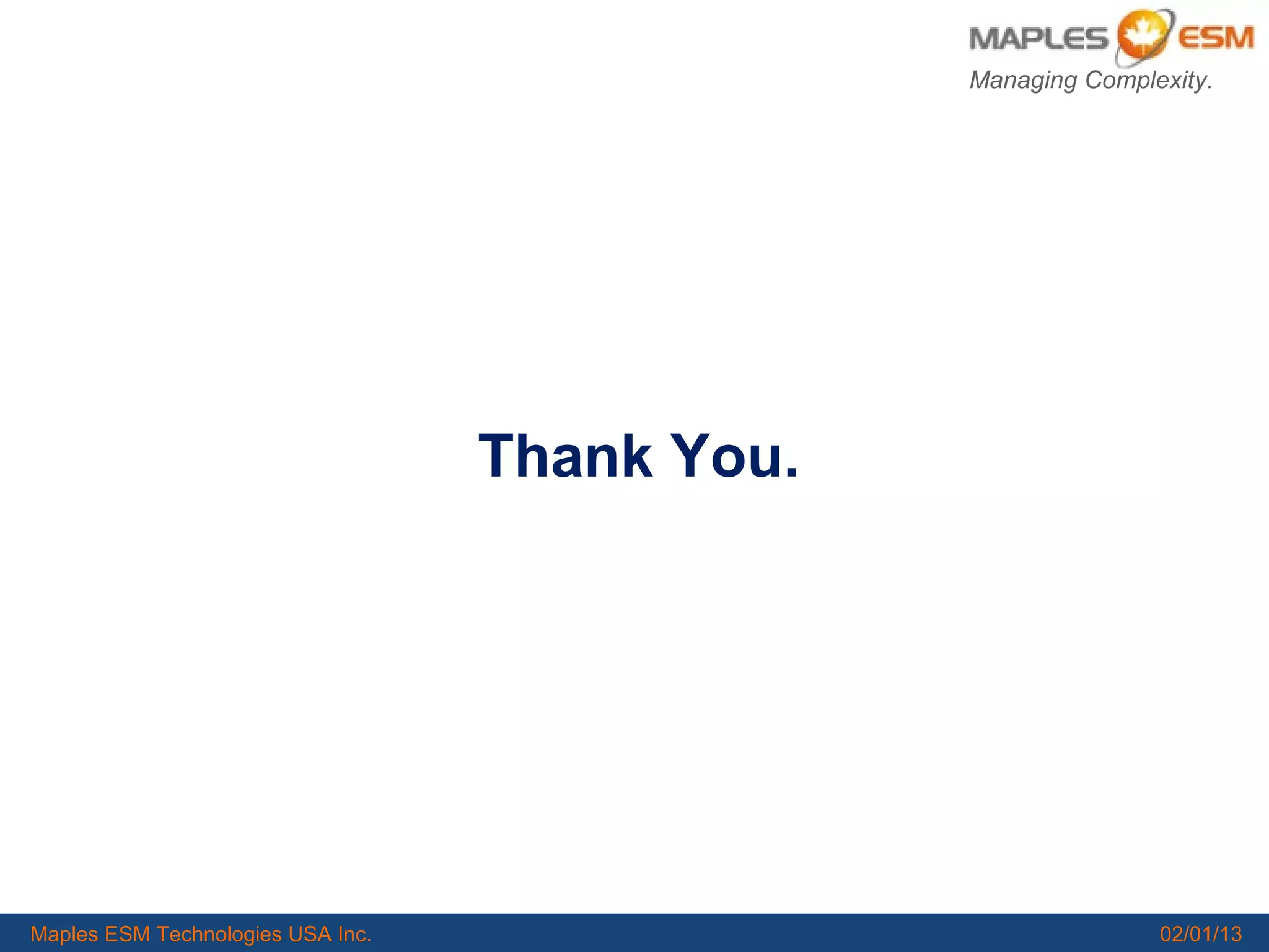 Maples esm technologies | PPT