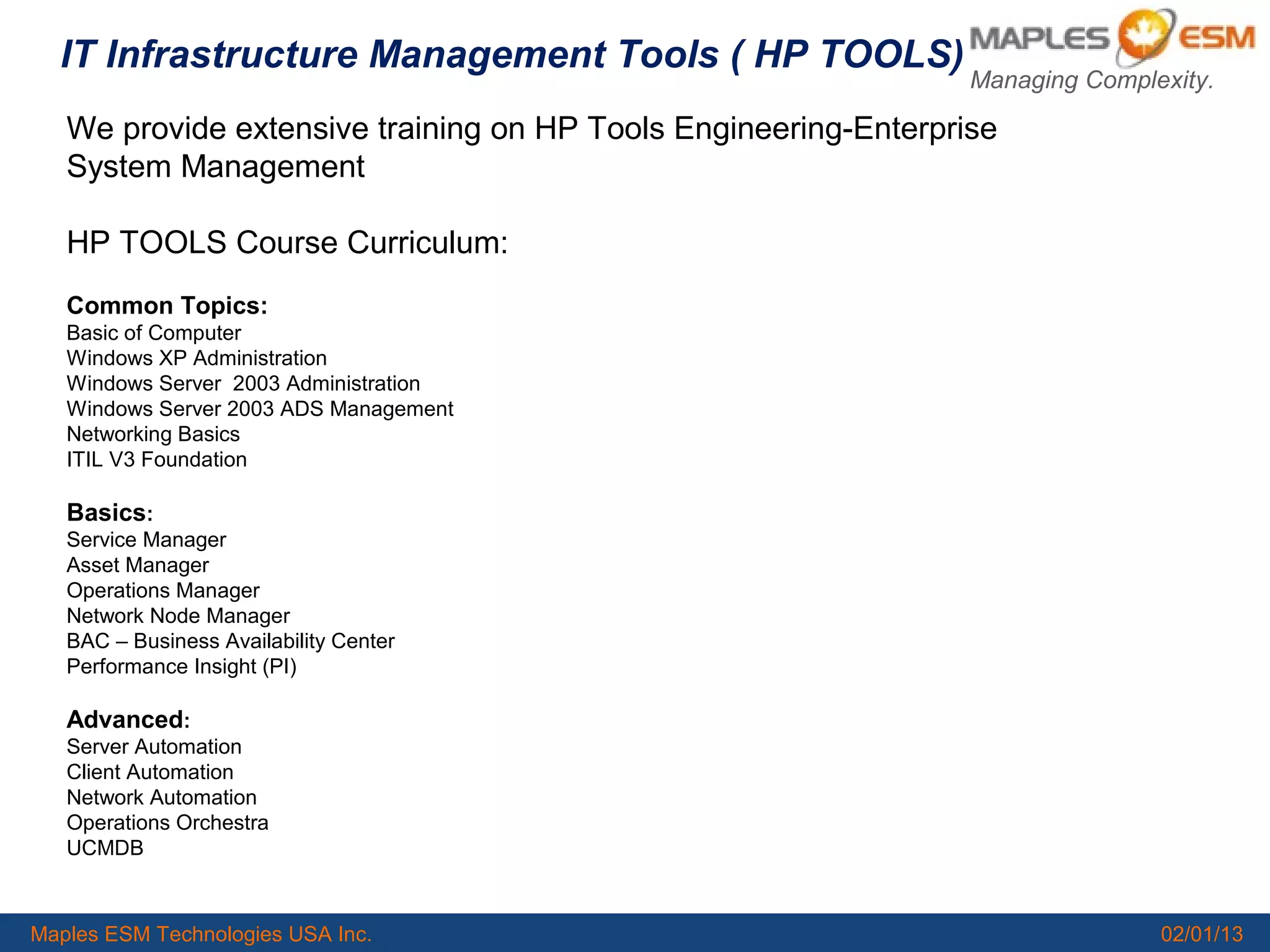 Maples esm technologies | PPT