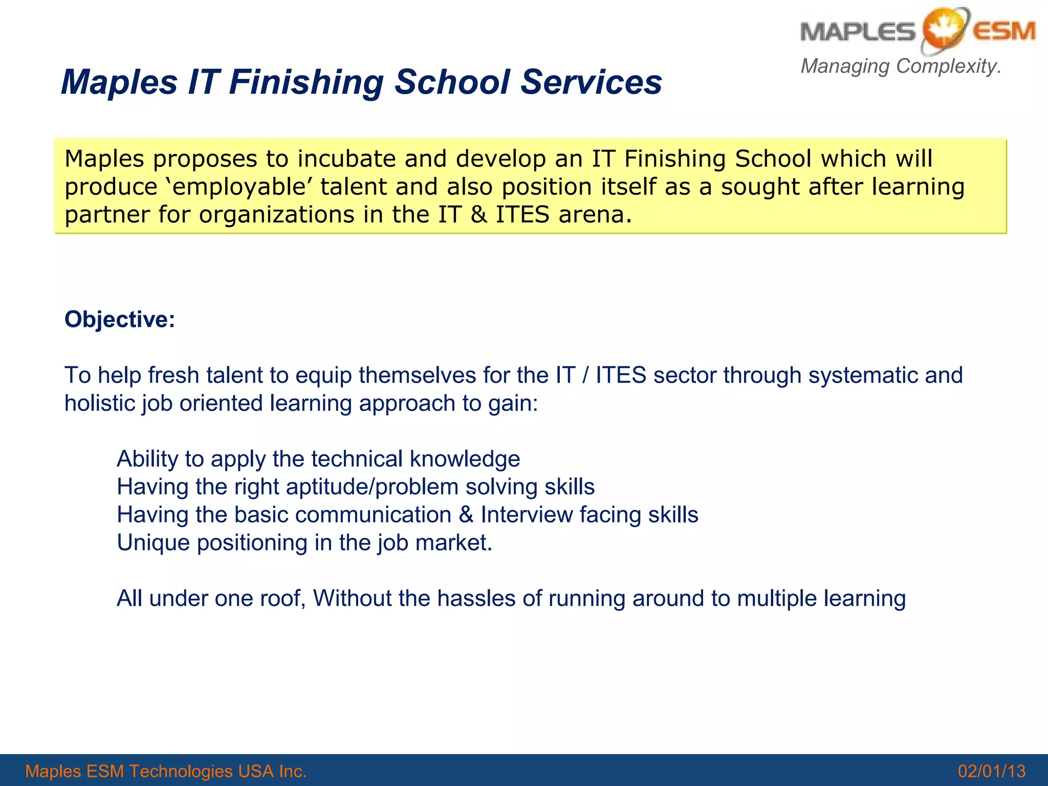 Maples esm technologies | PPT