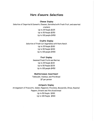 Mapleside farms banquet menus | PDF