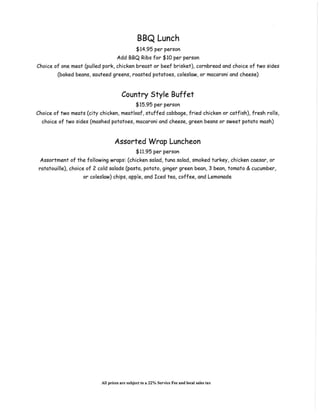 Mapleside farms banquet menus | PDF