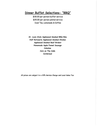 Mapleside farms banquet menus | PDF