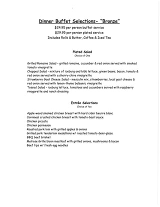 Mapleside farms banquet menus | PDF