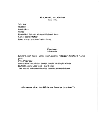 Mapleside farms banquet menus | PDF