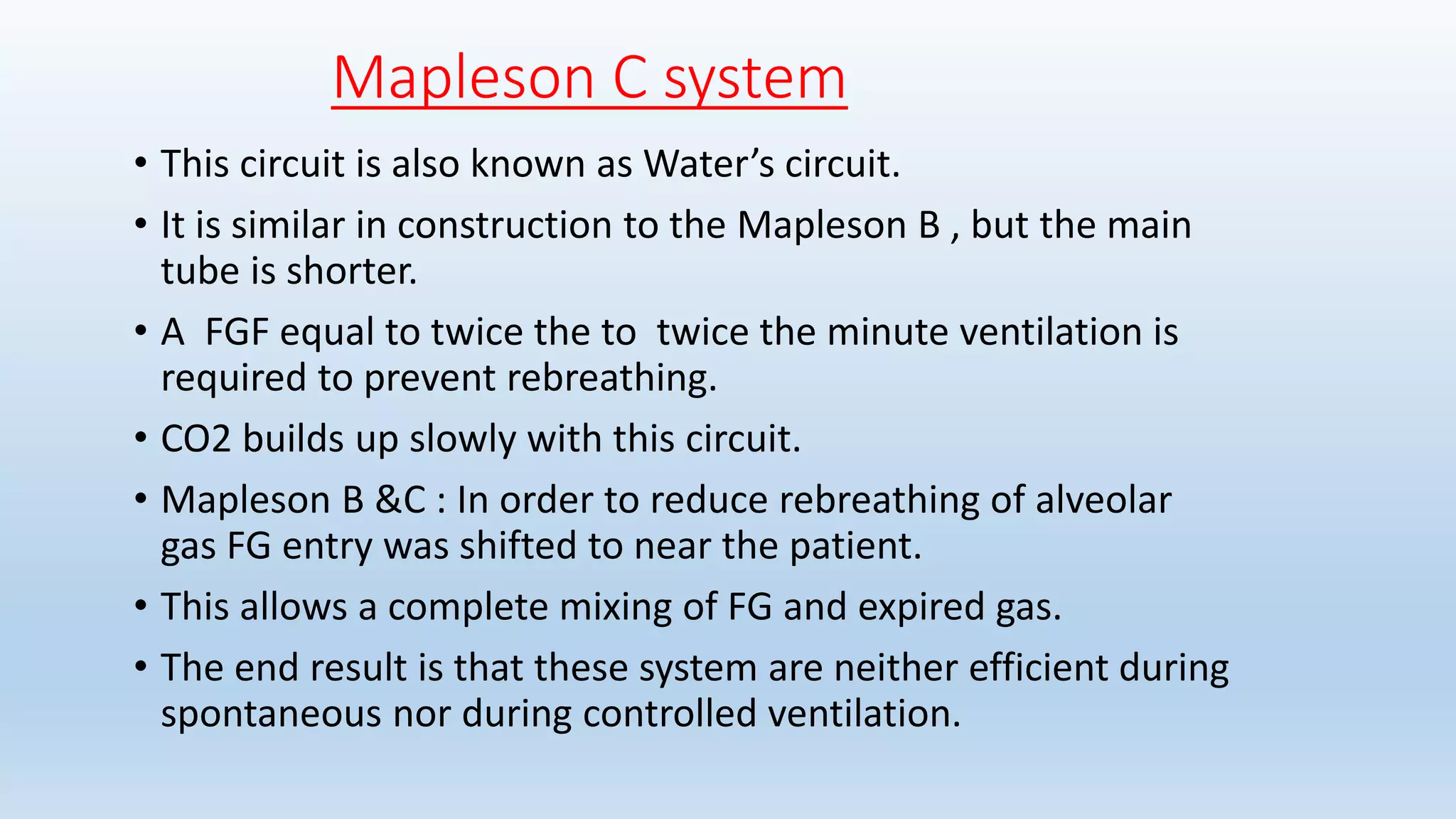 Mapleson breathing systems | PPTX