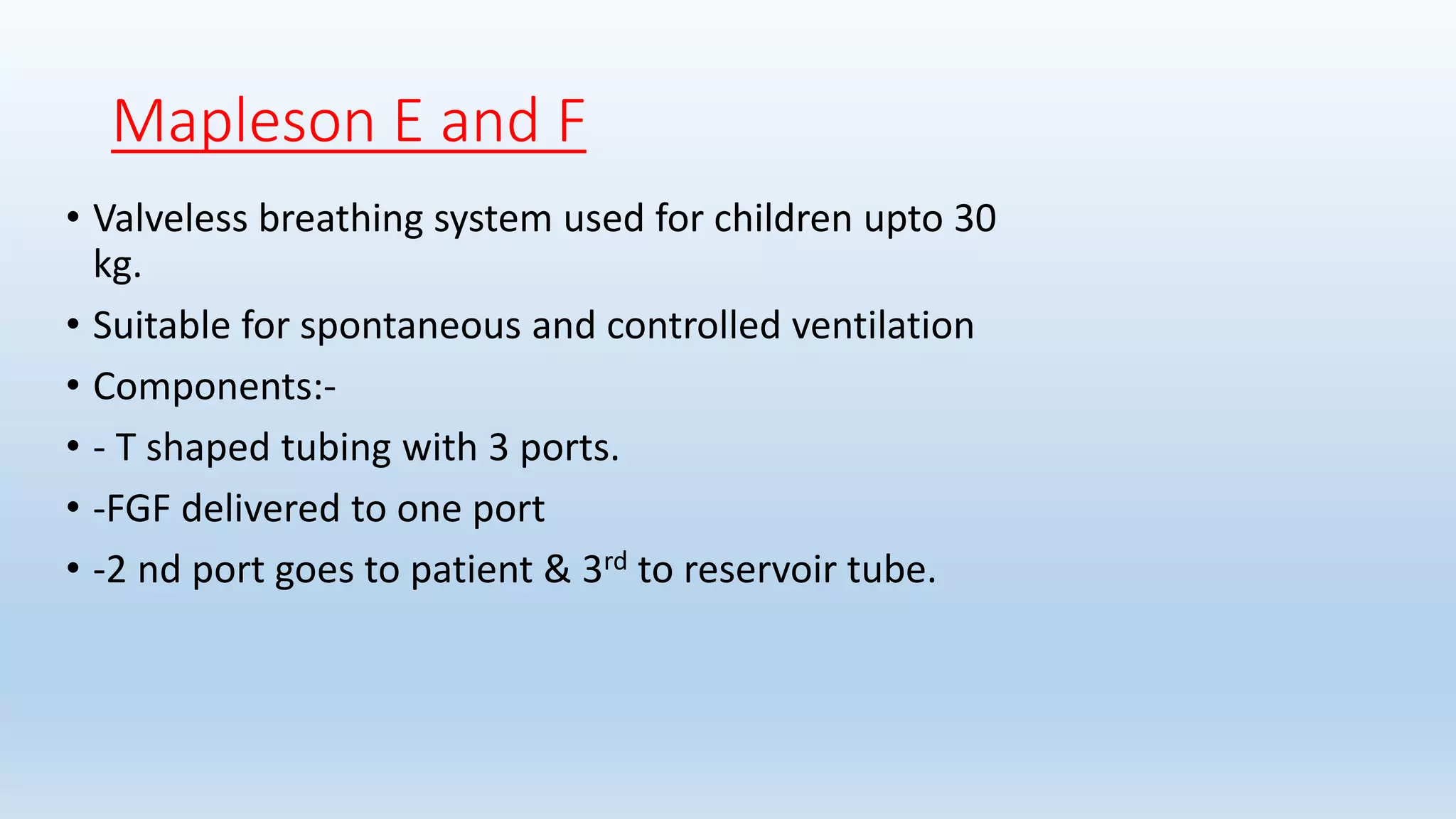 Mapleson breathing systems | PPTX