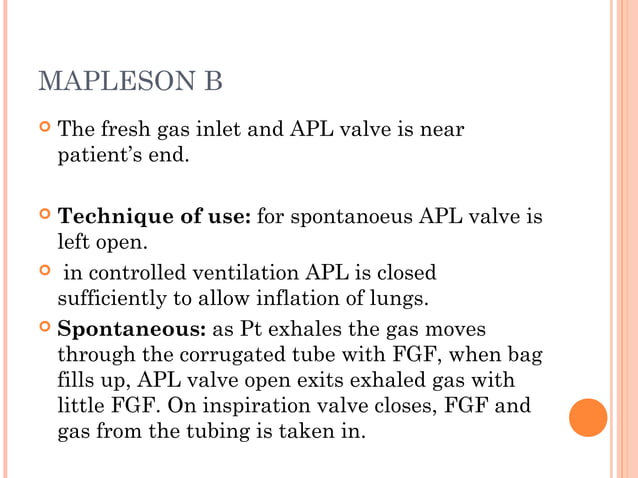 Mapleson circuits | PPT | Lung and Respiratory Health | Diseases and ...