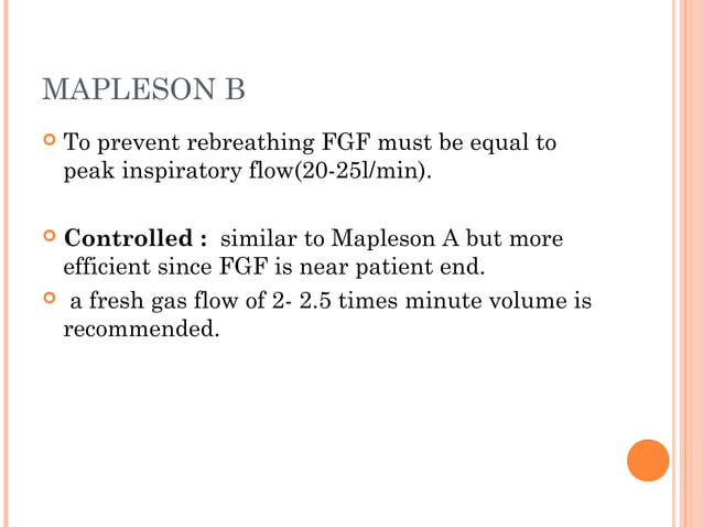 Mapleson circuits | PPT | Lung and Respiratory Health | Diseases and ...
