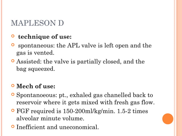 Mapleson circuits | PPT | Lung and Respiratory Health | Diseases and ...