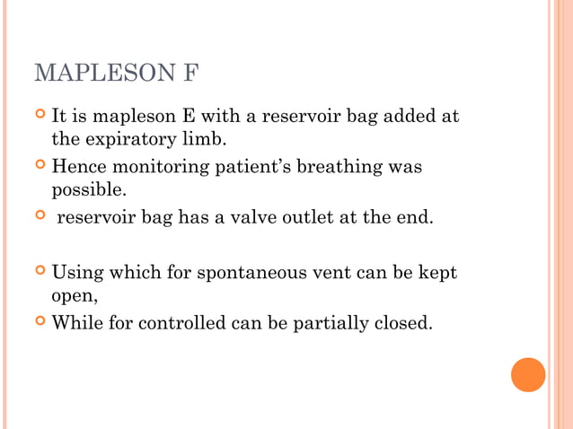 Mapleson circuits | PPT | Lung and Respiratory Health | Diseases and ...