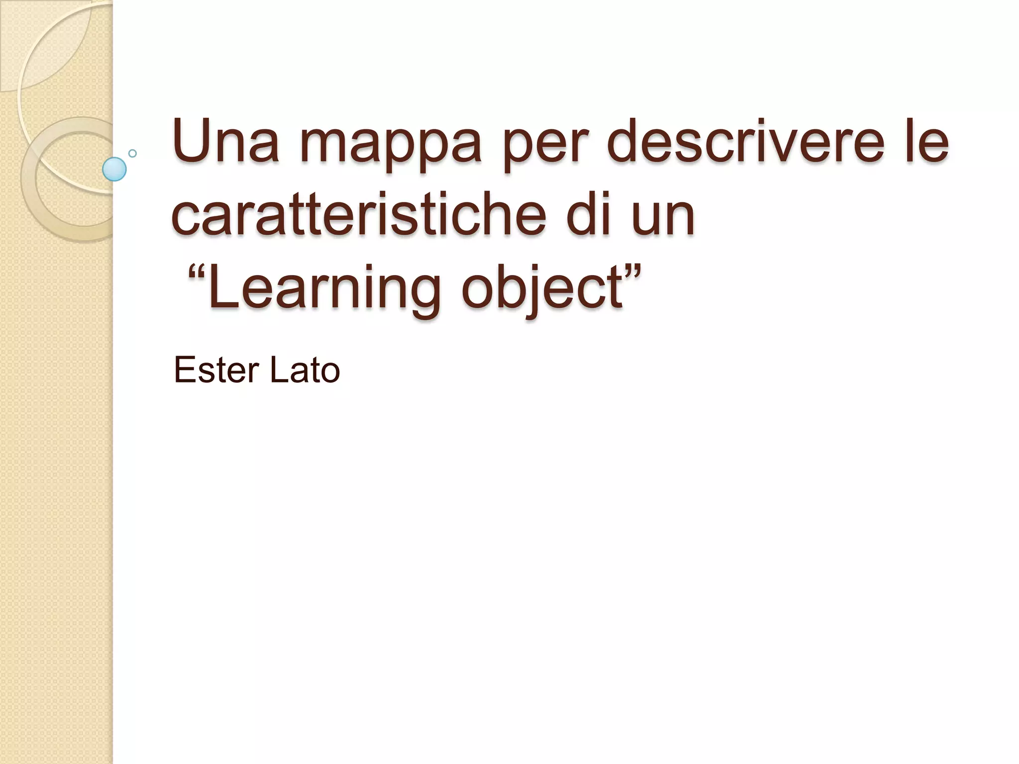 Mappa di un Learning Object | PPTX