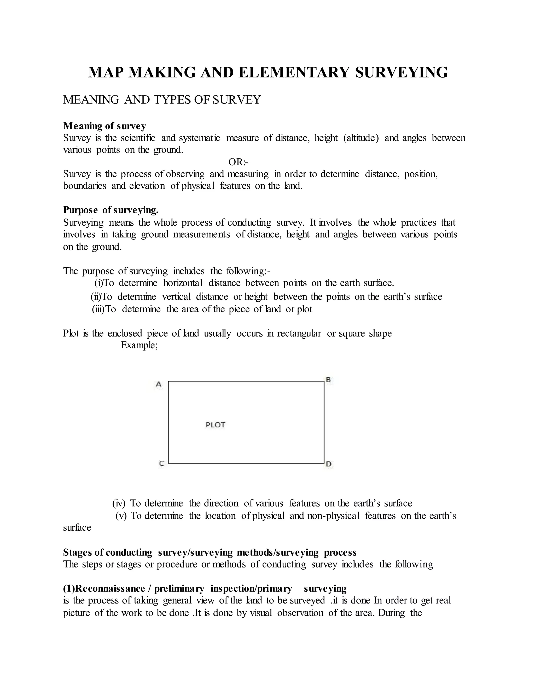 Map making and elementary surveying | DOCX