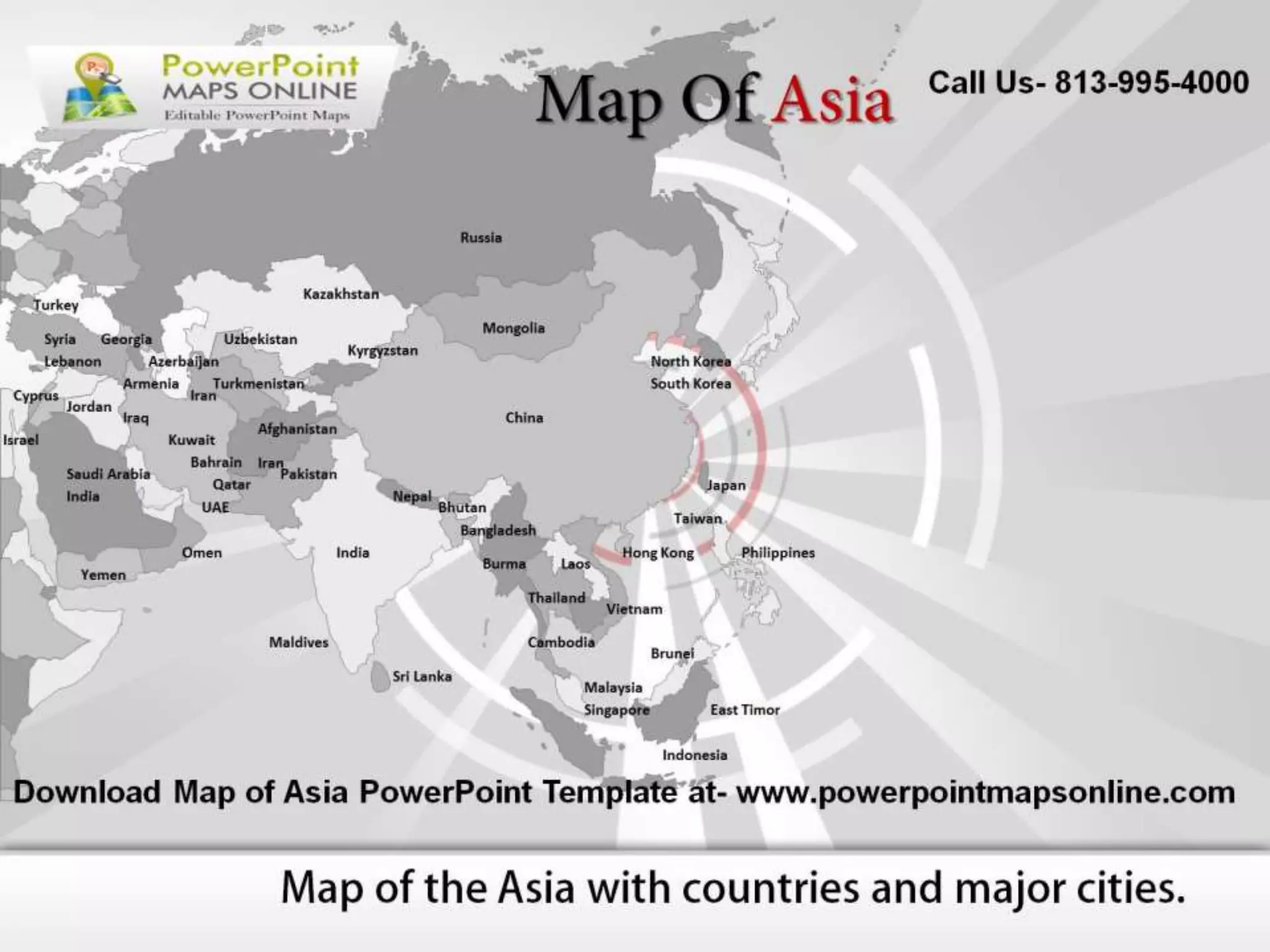 Map of Asia Power Point Template | PPT