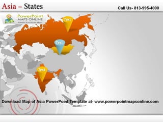 Map of Asia Power Point Template | PPT