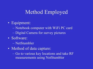 WiFi RF survey Eastern Campus | PPT