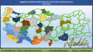 Map of fruits & vegetables production under protective cover at Turkey ...