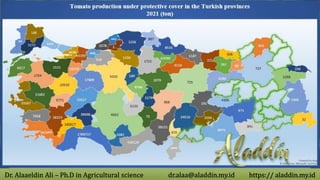 Map of fruits & vegetables production under protective cover at Turkey ...