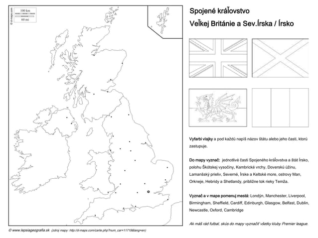 Spojené kráľovstvo Veľkej Británie a Sev.Írska - mapová karta | PPTX