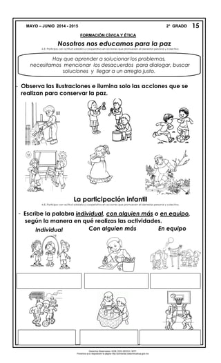 Material de apoyo bimestre mayo_junio segundo de primaria. | PDF