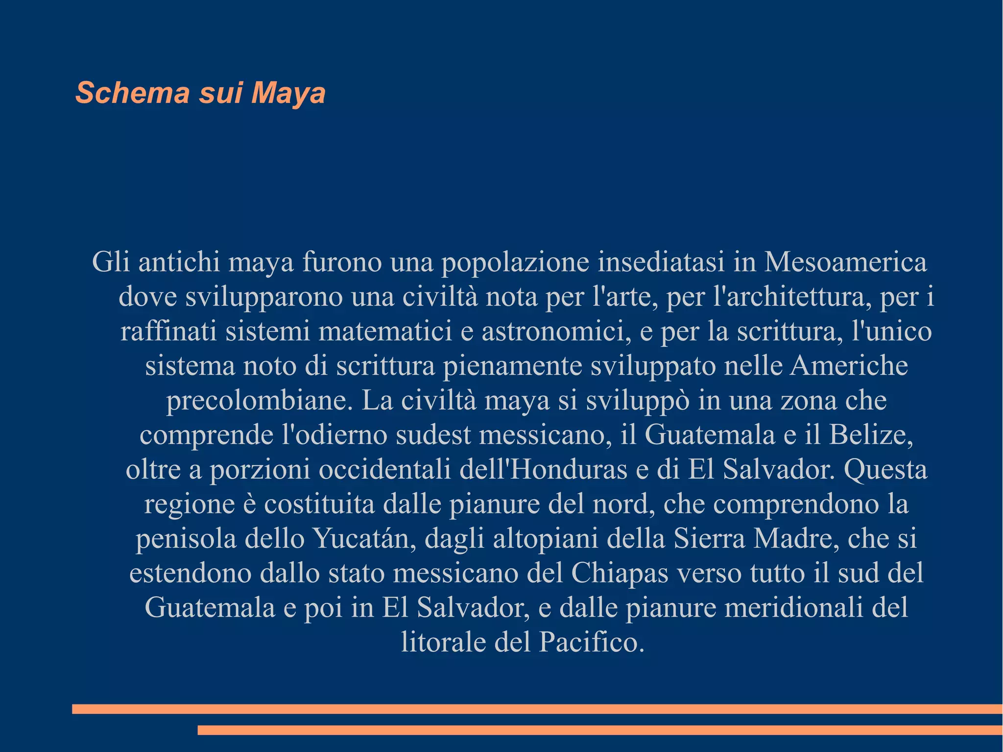 Mappa concettuale sui maya | POT