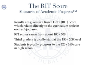 MAP Parent Presentation - Universal American School | PPT