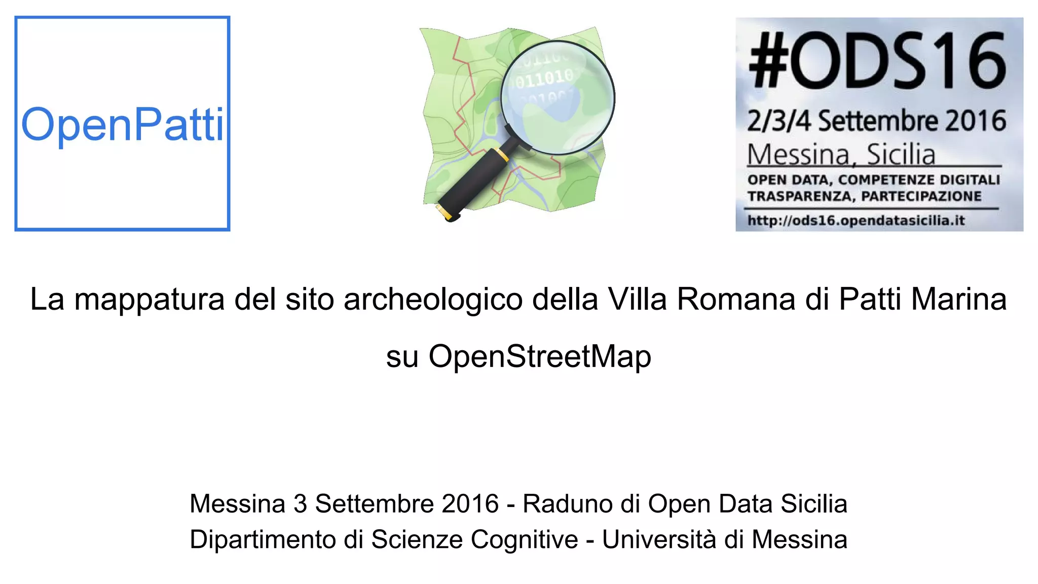 Mappatura della Villa Romana di Patti Marina in OSM | PDF