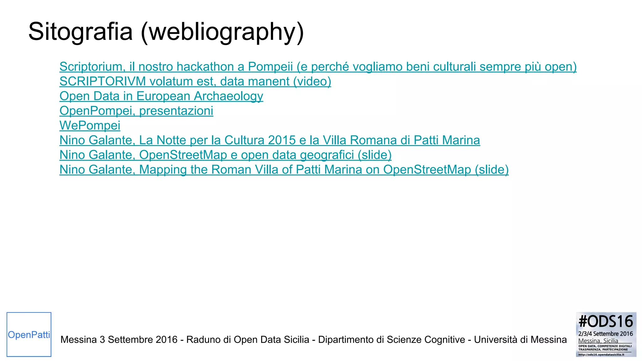 Mappatura della Villa Romana di Patti Marina in OSM | PDF