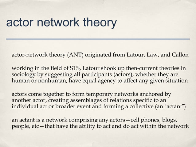 Mapping Experiences with Actor Network Theory | PPT | Desktop Publishing | Computer Software and ...