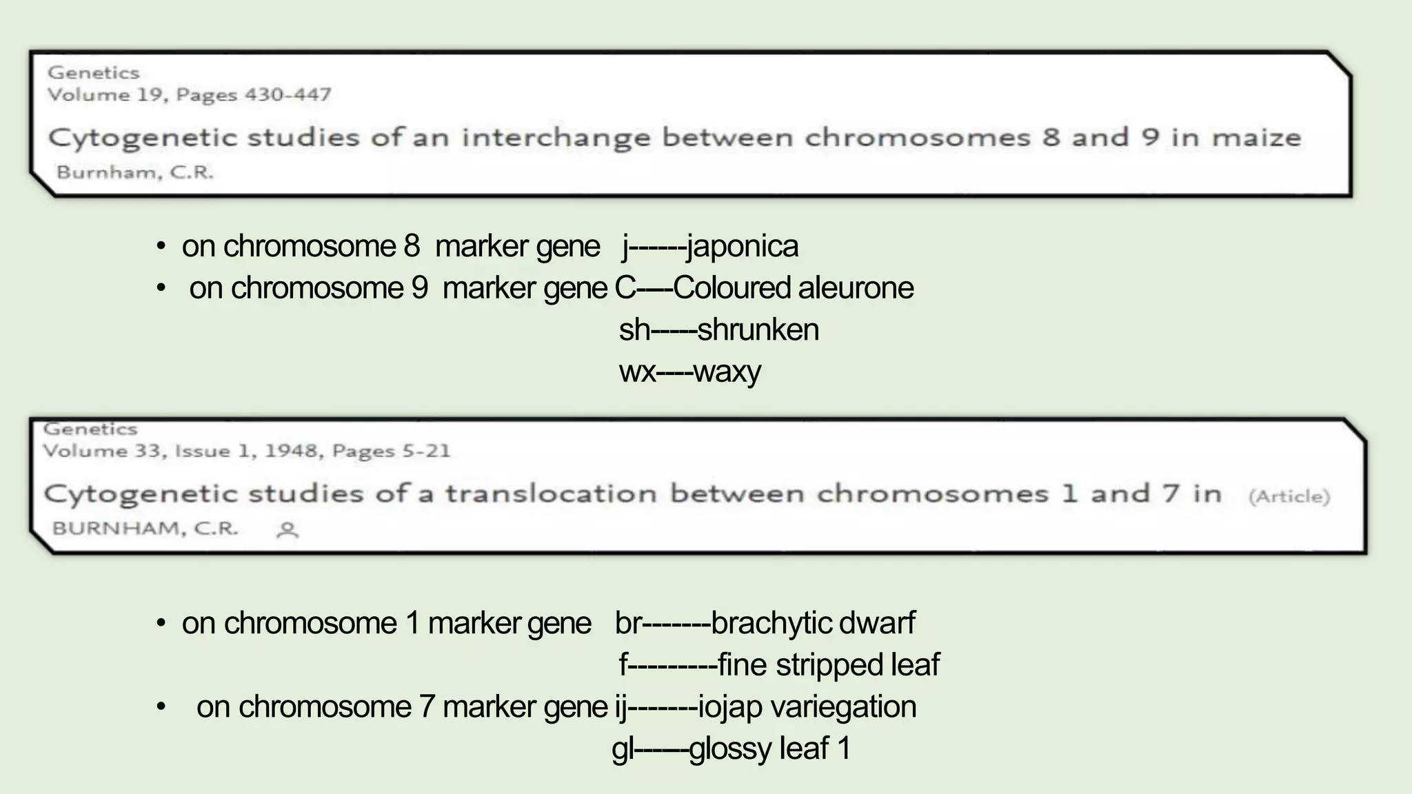 Location and mapping of chromosomes using conventional and cytological ...
