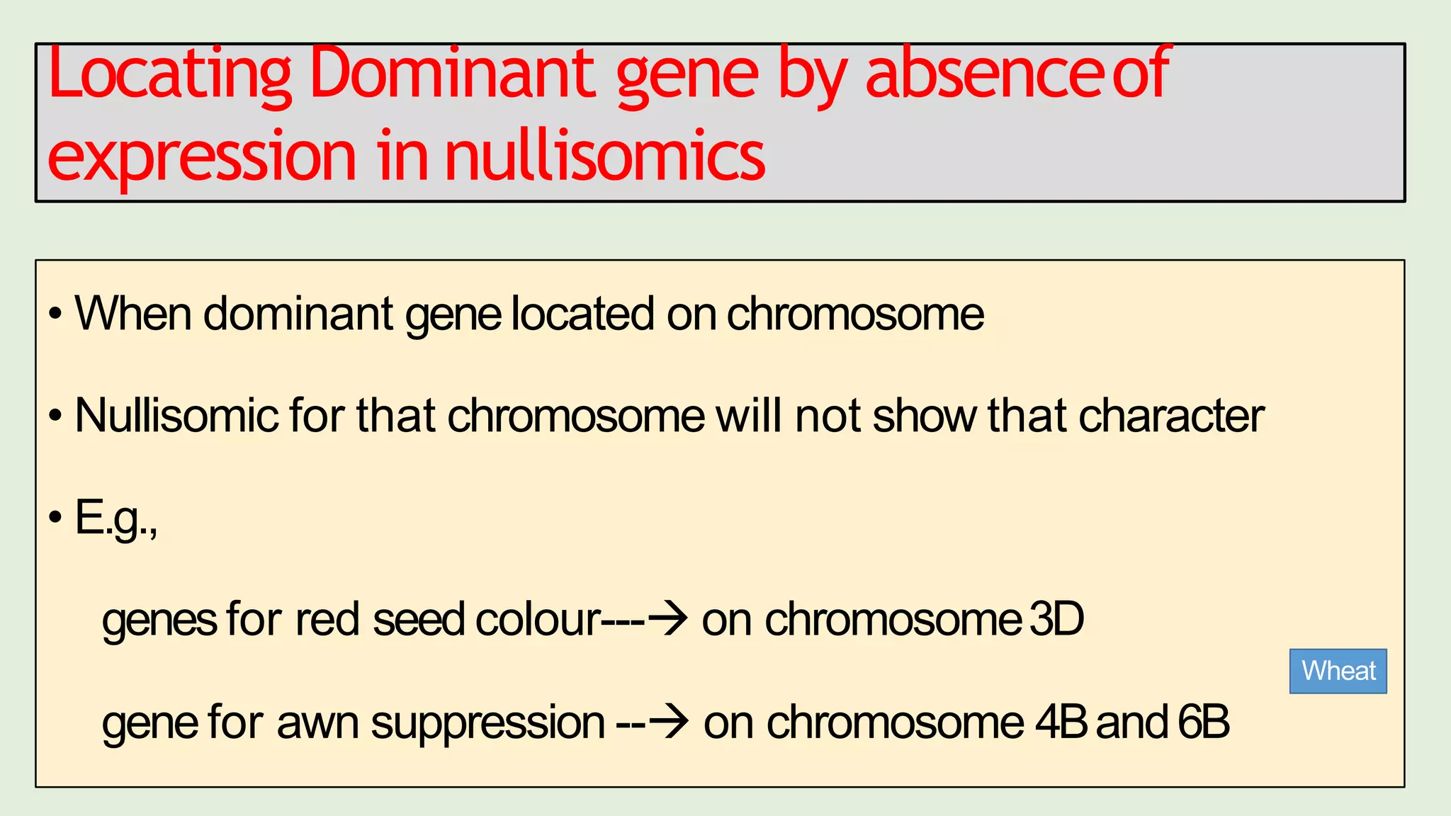 Location and mapping of chromosomes using conventional and cytological ...