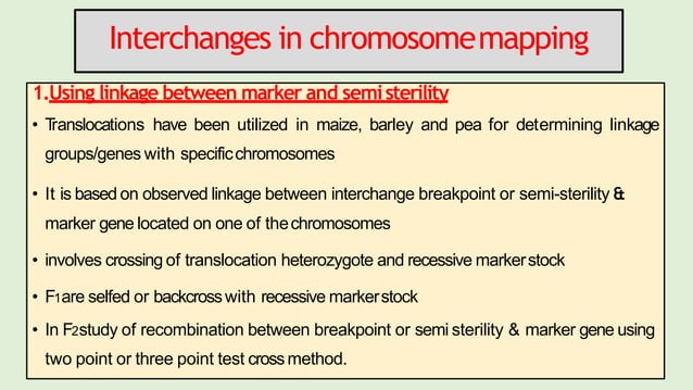 Location and mapping of chromosomes using conventional and cytological ...