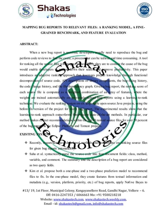 Mapping bug-reports-to-relevant-files a ranking model a fine graned ...