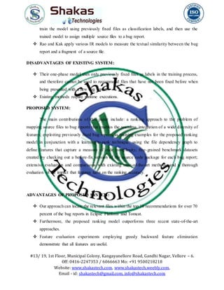 Mapping bug-reports-to-relevant-files a ranking model a fine graned benchmark and feature ...