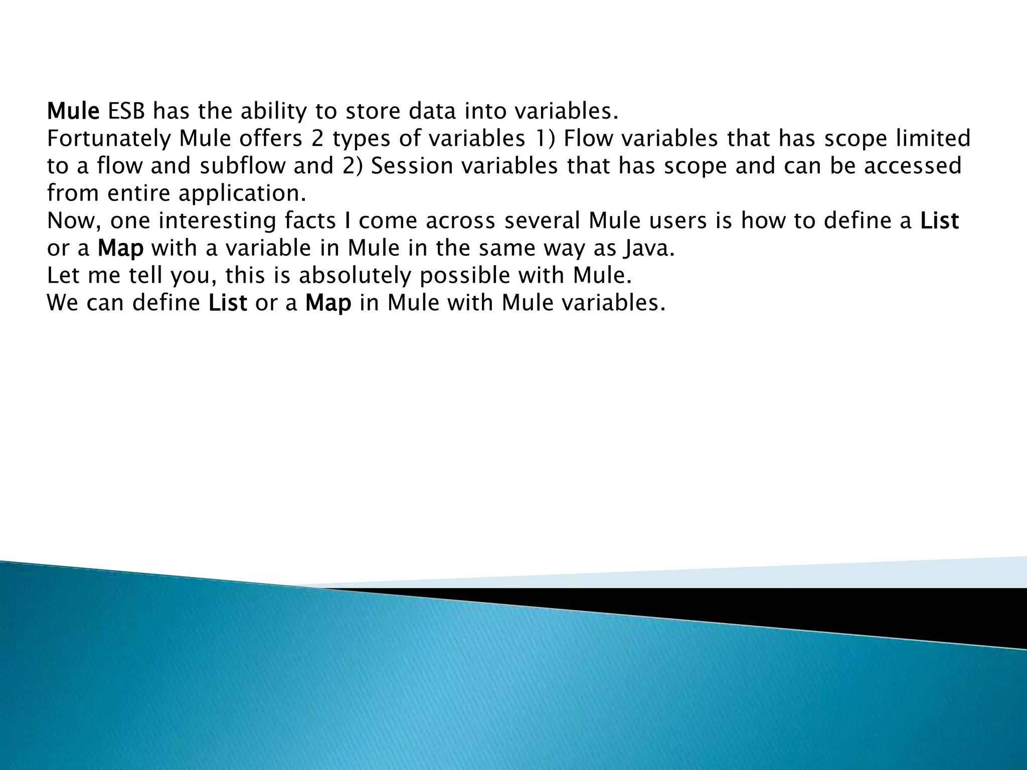 Mapping and listing with mule | PPTX | Programming Languages | Computing