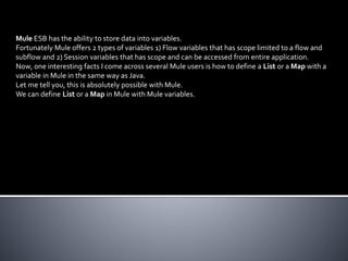 Mapping and listing with mule | PPT