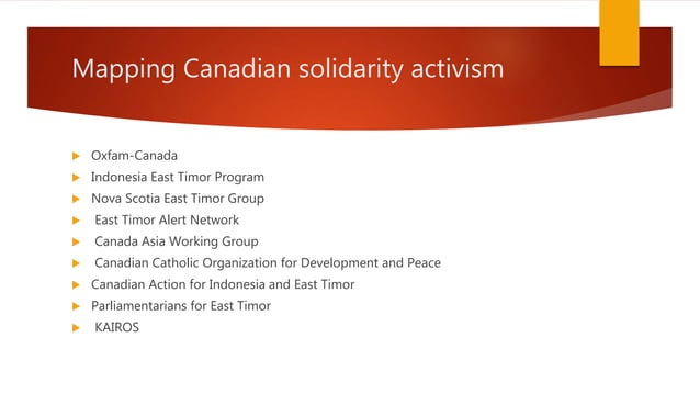 Mapping canadian solidarity activism | PPTX