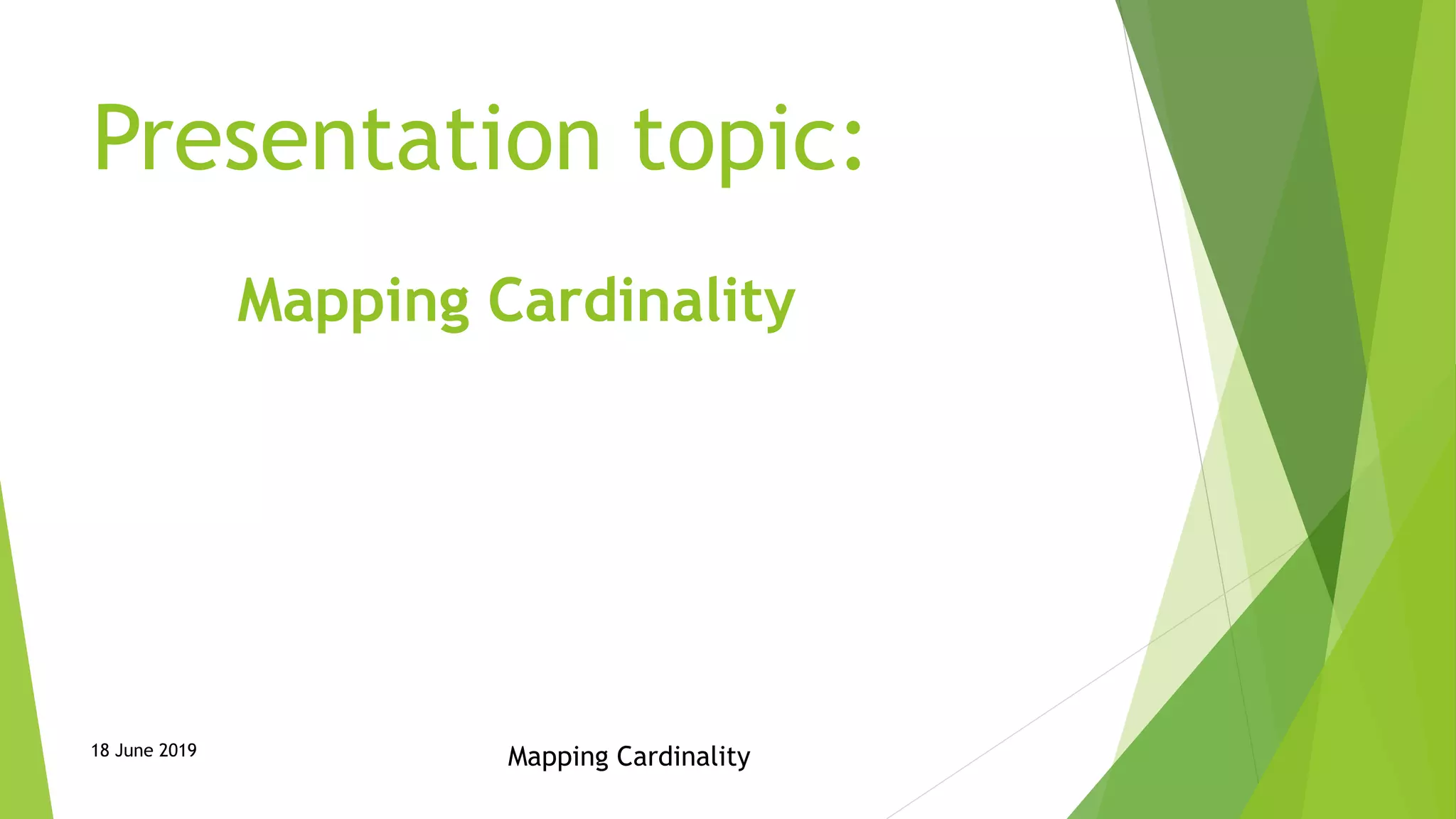 Mapping cardinality | PPT