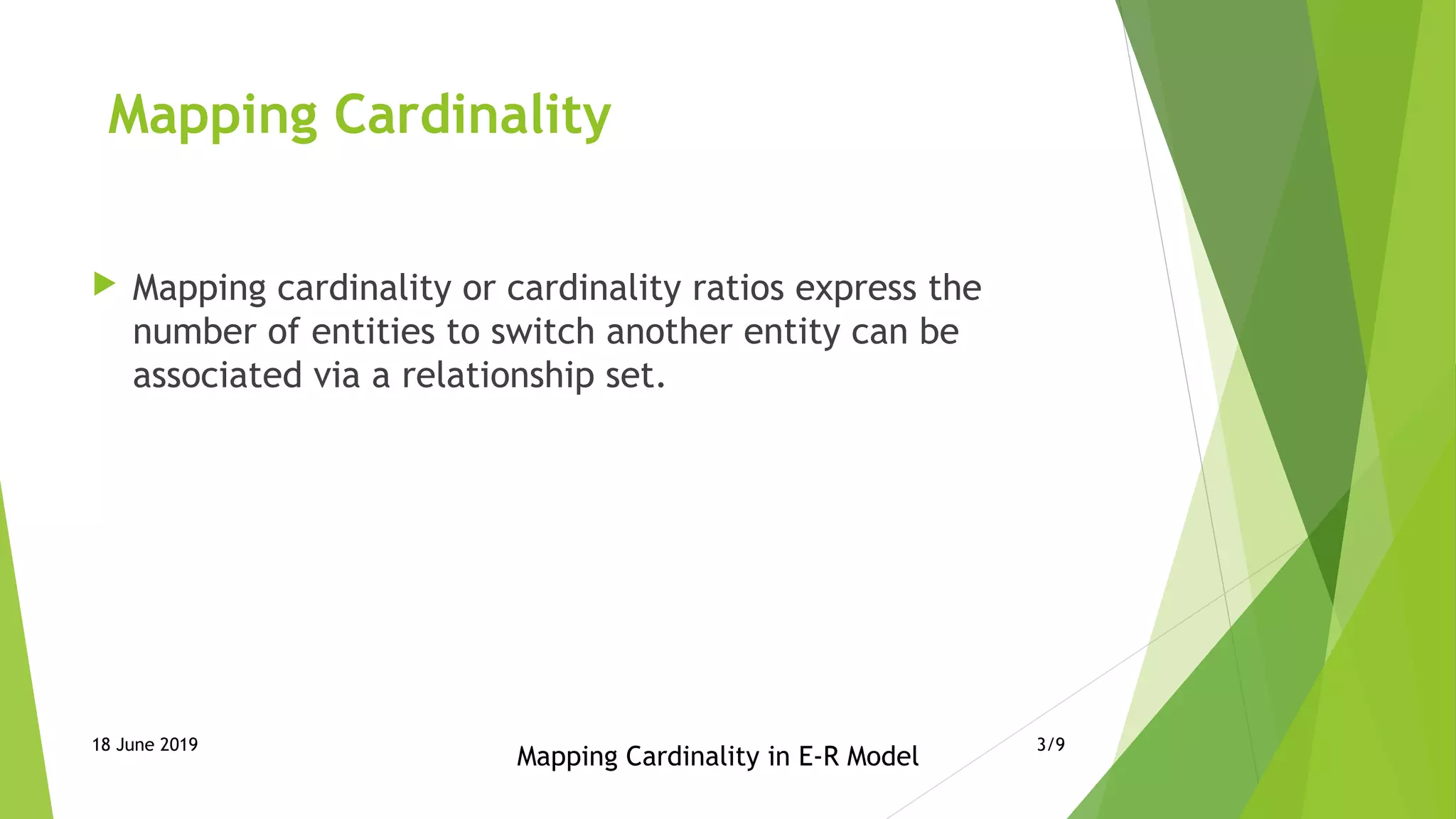 Mapping cardinality in e r model | PPT
