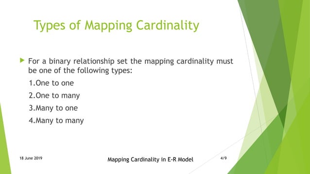 Mapping cardinality in e r model | PPT