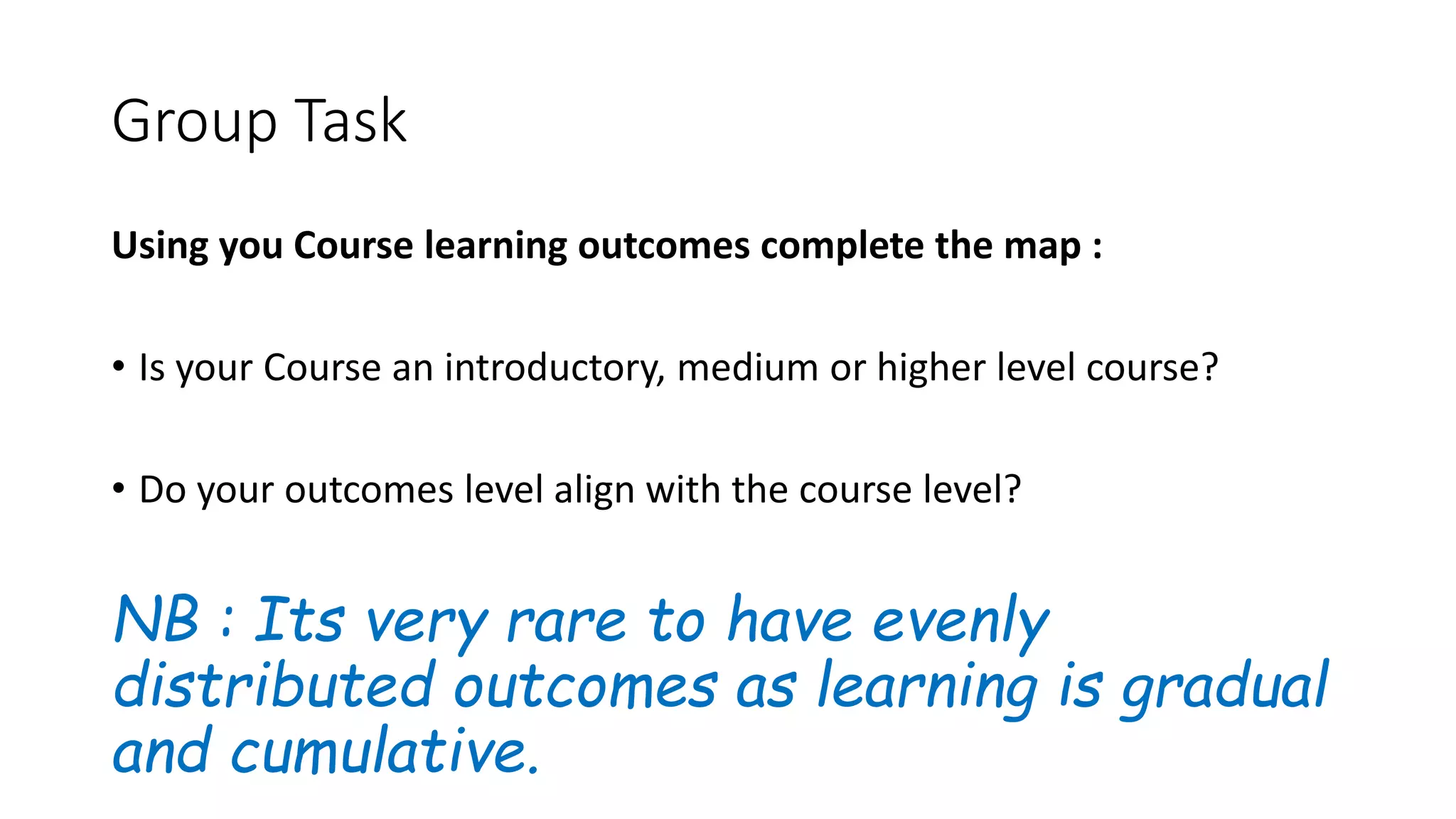 Mapping Course Learning Outcomes Pptx