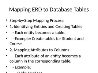 Mapping_ERD_to_Database_Tables. er model | PPT