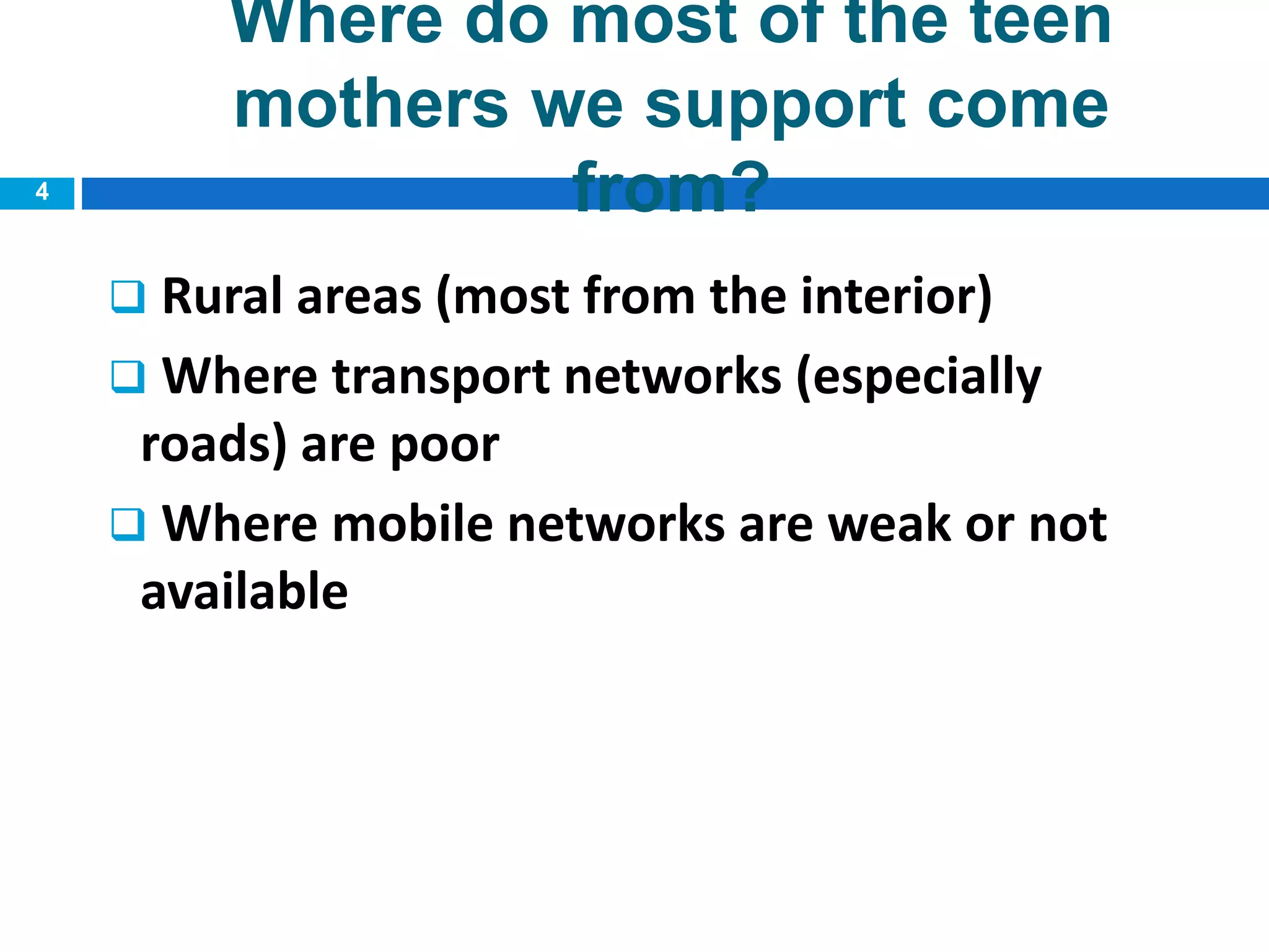 Mapping for teen mothers' education | PPT