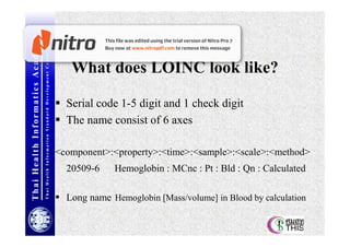 Mapping LOINC with thai local code | PDF