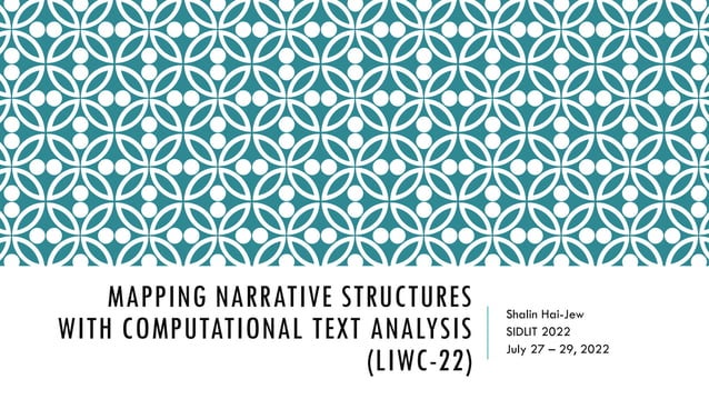 Mapping Narrative Structures W Computational Text Analysis Liwc 22 Pdf
