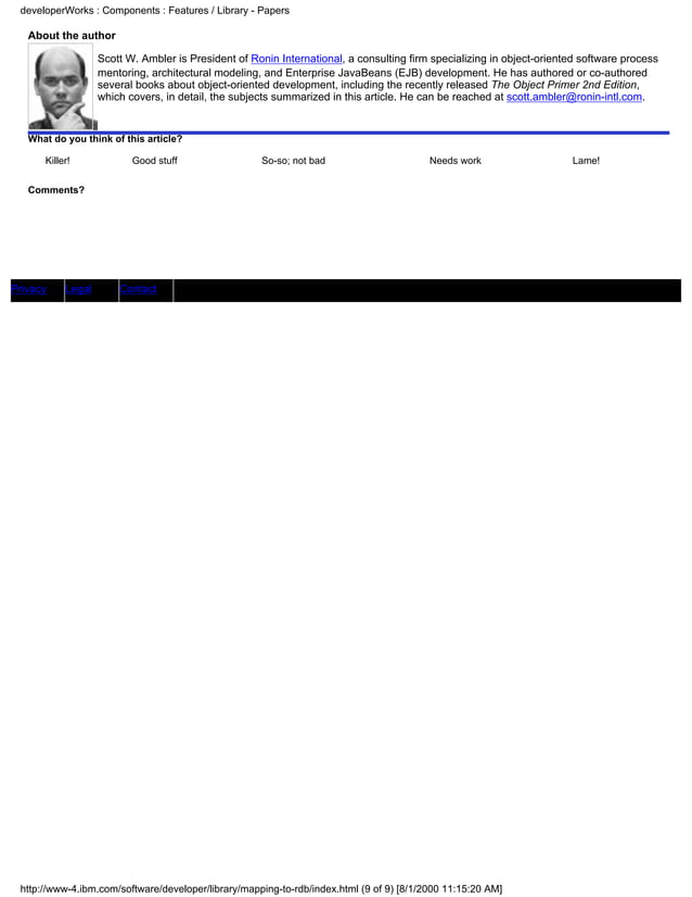 Mapping Objects Torelationaldatabases Pdf Databases Computer Software And Applications