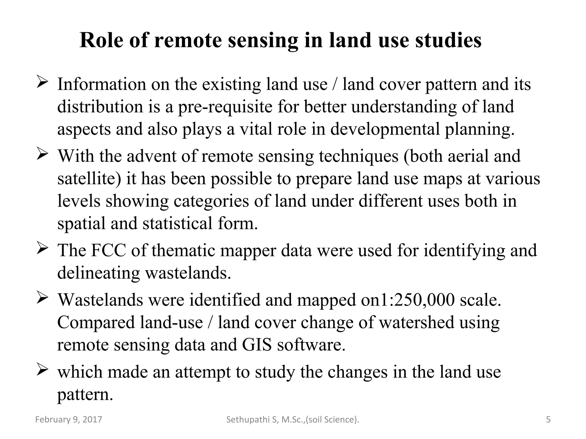 Mapping of degraded lands using remote sensing and | PPT