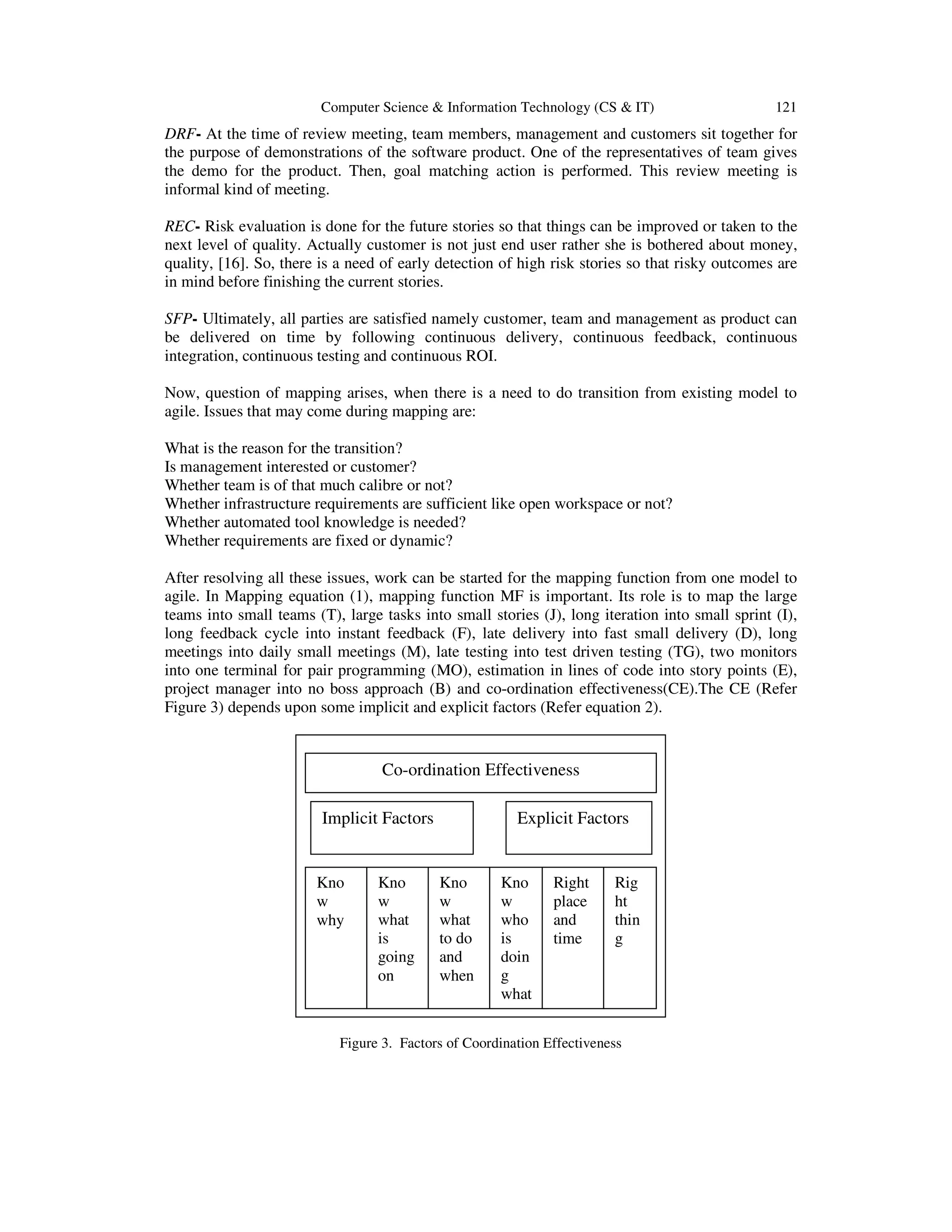 Mapping Of Traditional Software Development Methods To Agile