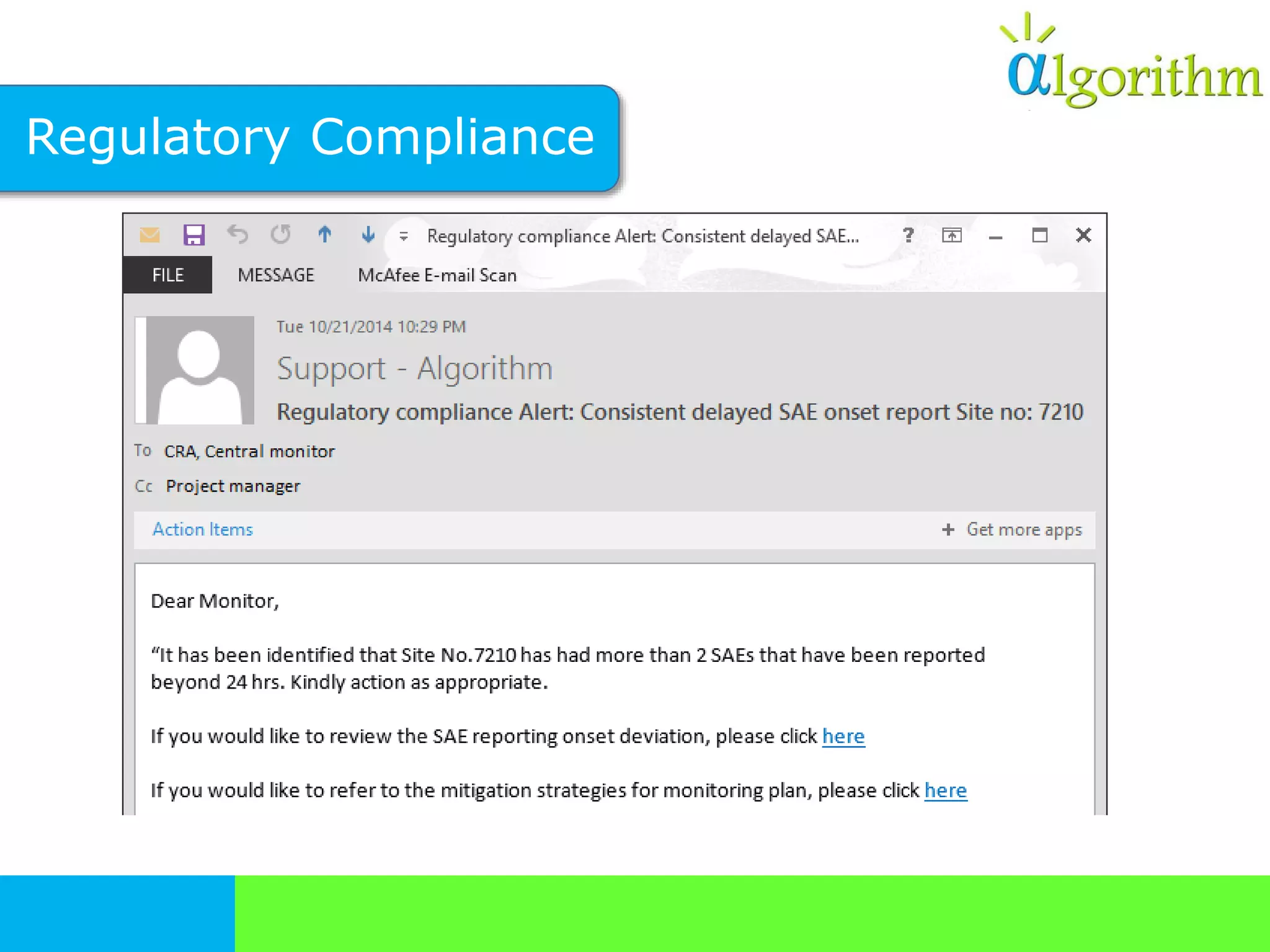 Mapping protocol level risks to visual indicators and thresholds at the ...