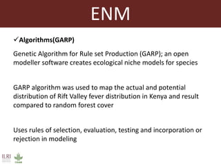 Applications of ecological niche modelling for mapping the risk of Rift ...